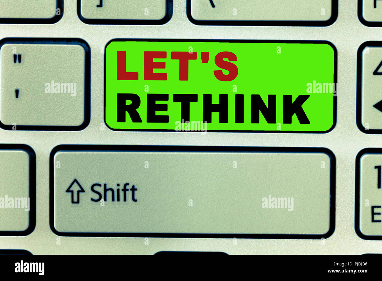 Text sign showing Let s is Rethink. Conceptual photo an Afterthought To ...