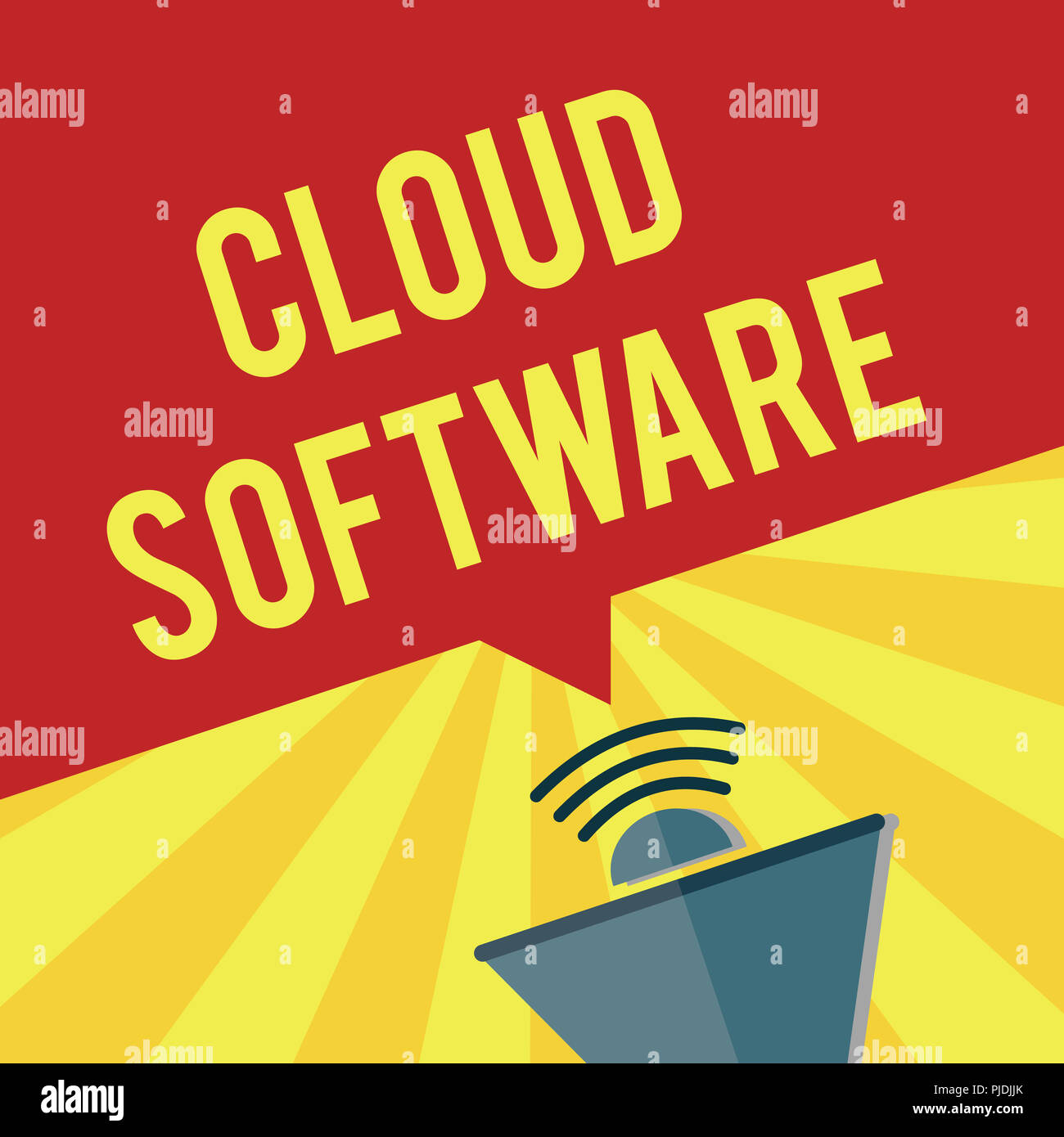 Writing note showing Cloud Software. Business photo showcasing Programs used in Storing ...