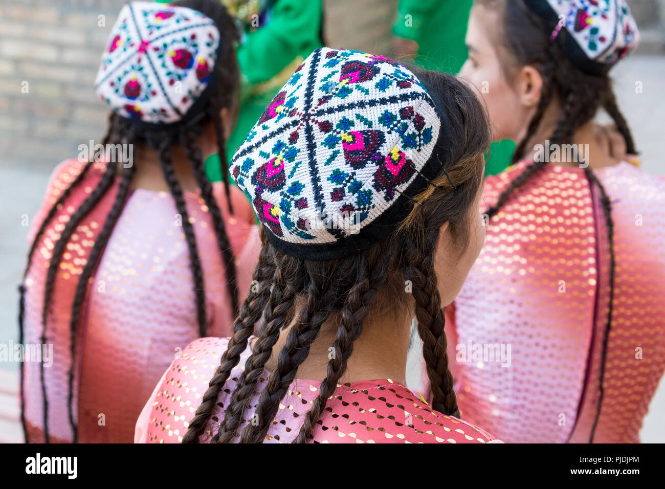 Folk dancers performs traditional dance at local festivals in Khiva ...