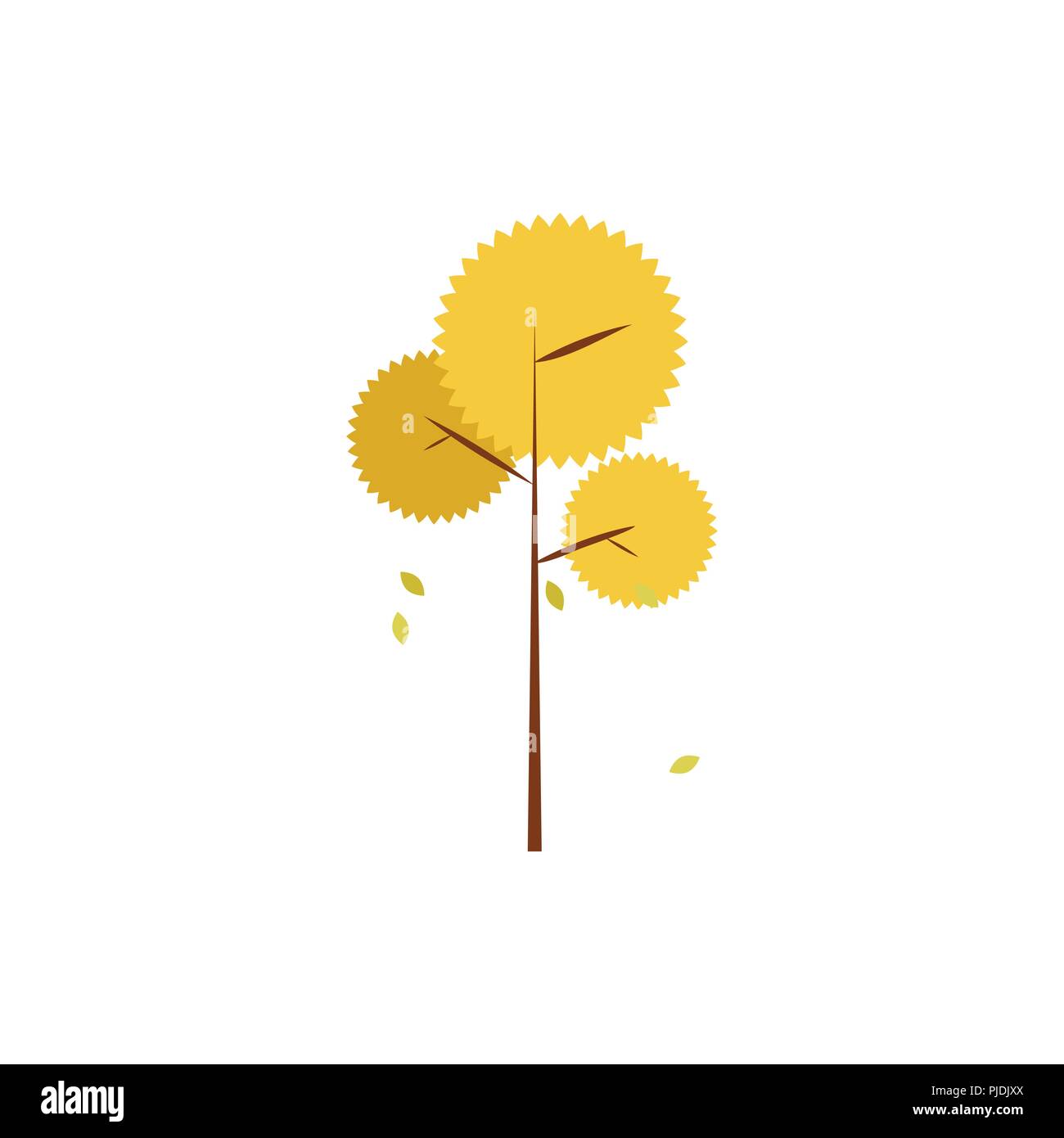 Abstract Round Leaves Autumn Tree Vector Art Illustration Graphic ...