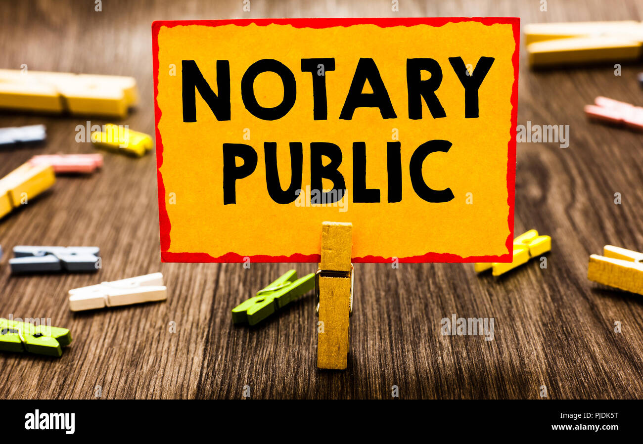 Conceptual hand writing showing Notary Public. Business photo ...