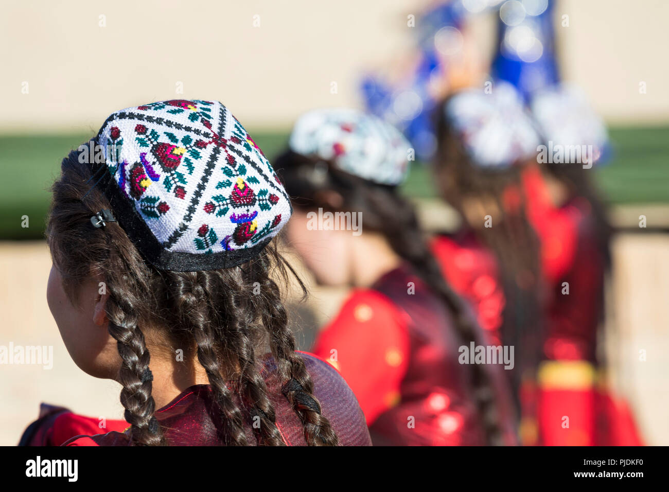 Folk dancers performs traditional dance at local festivals in Khiva ...