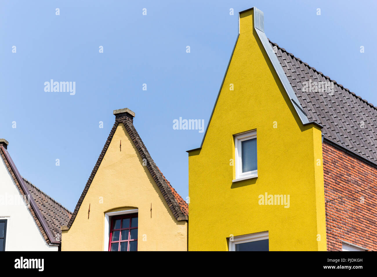 An assortment of colourful dutch architecture rooftops Stock Photo - Alamy