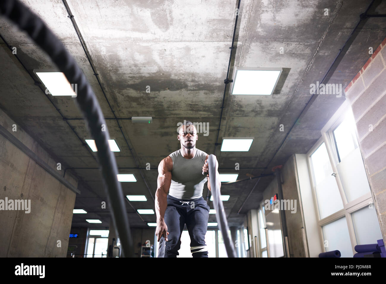 Man on the ropes hi-res stock photography and images - Alamy