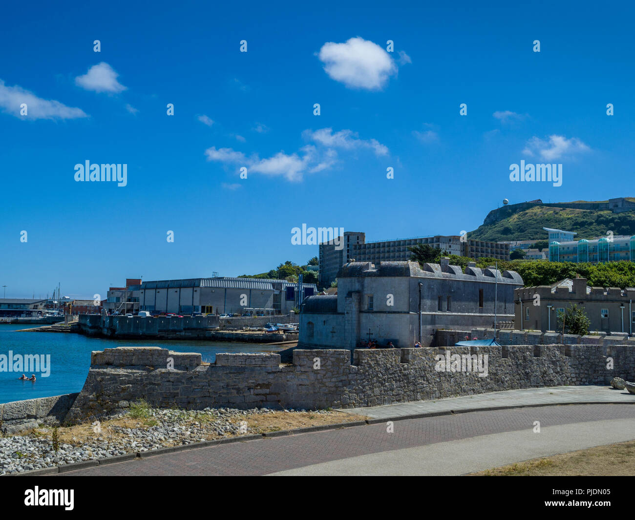 Portland Castle overlooking Portland Harbour situated at the bottom of ...