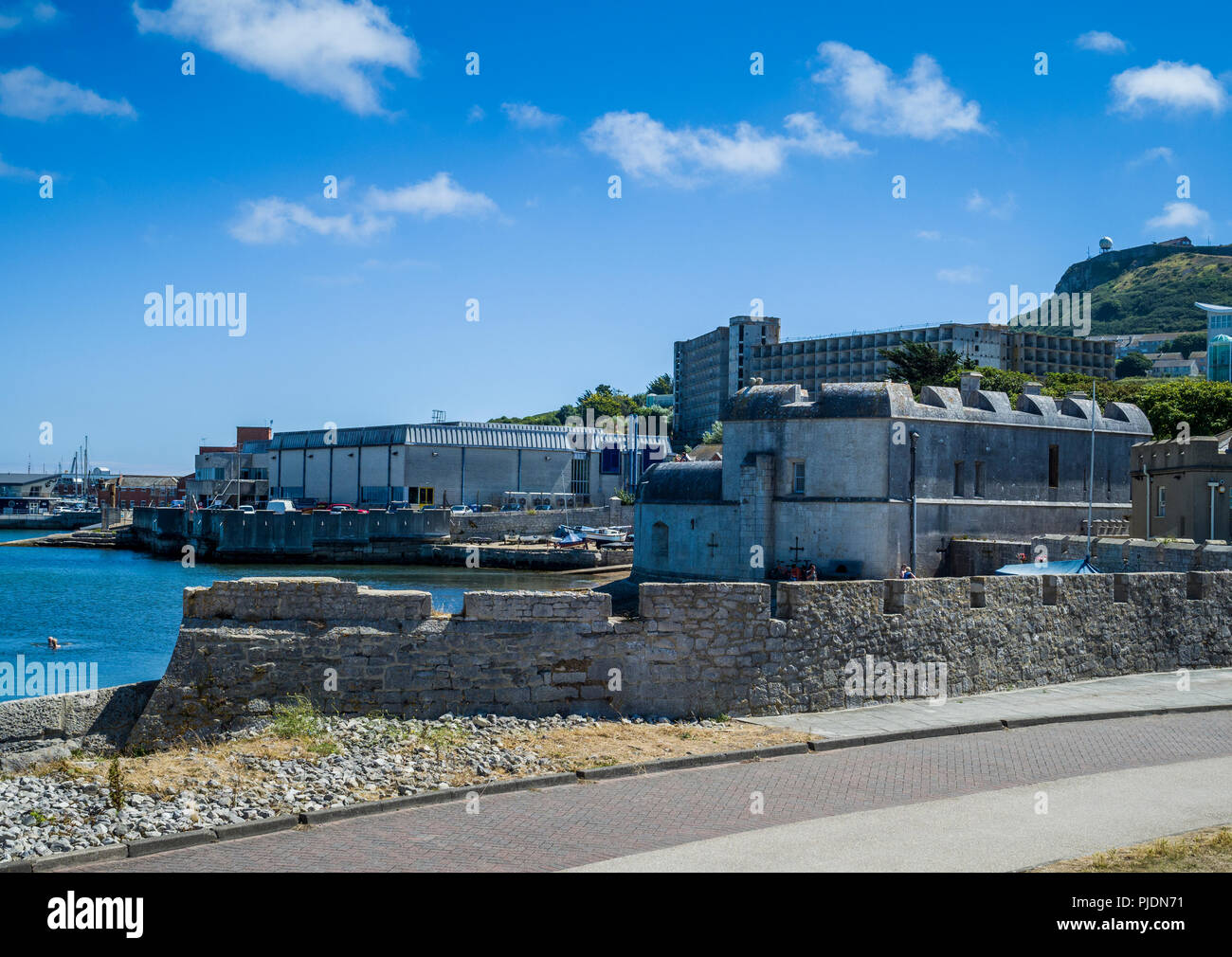 Portland Castle overlooking Portland Harbour situated at the bottom of ...