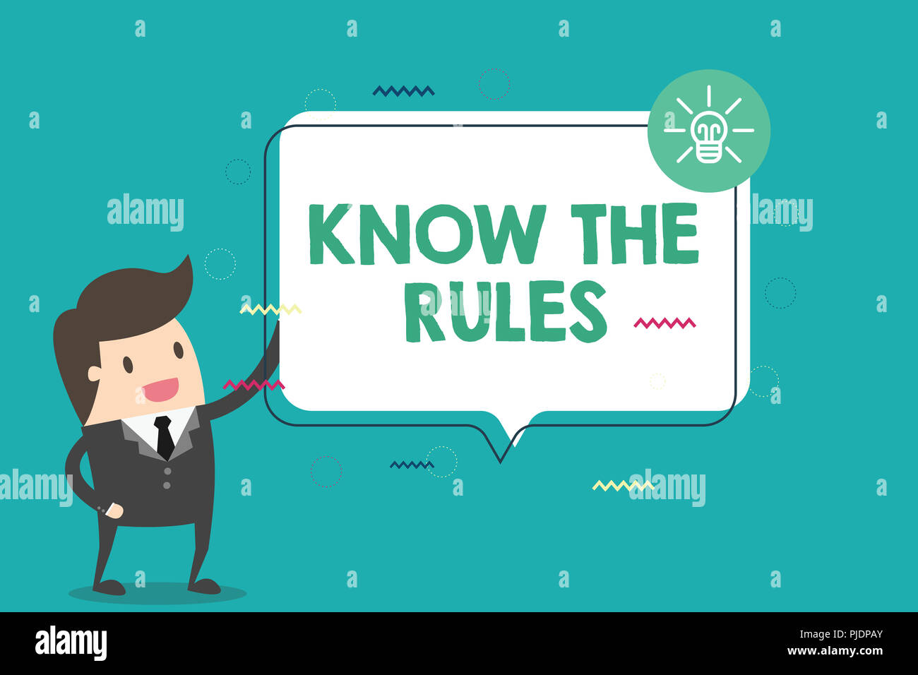 Handwriting text Know The Rules. Concept meaning Learn the accepted ...