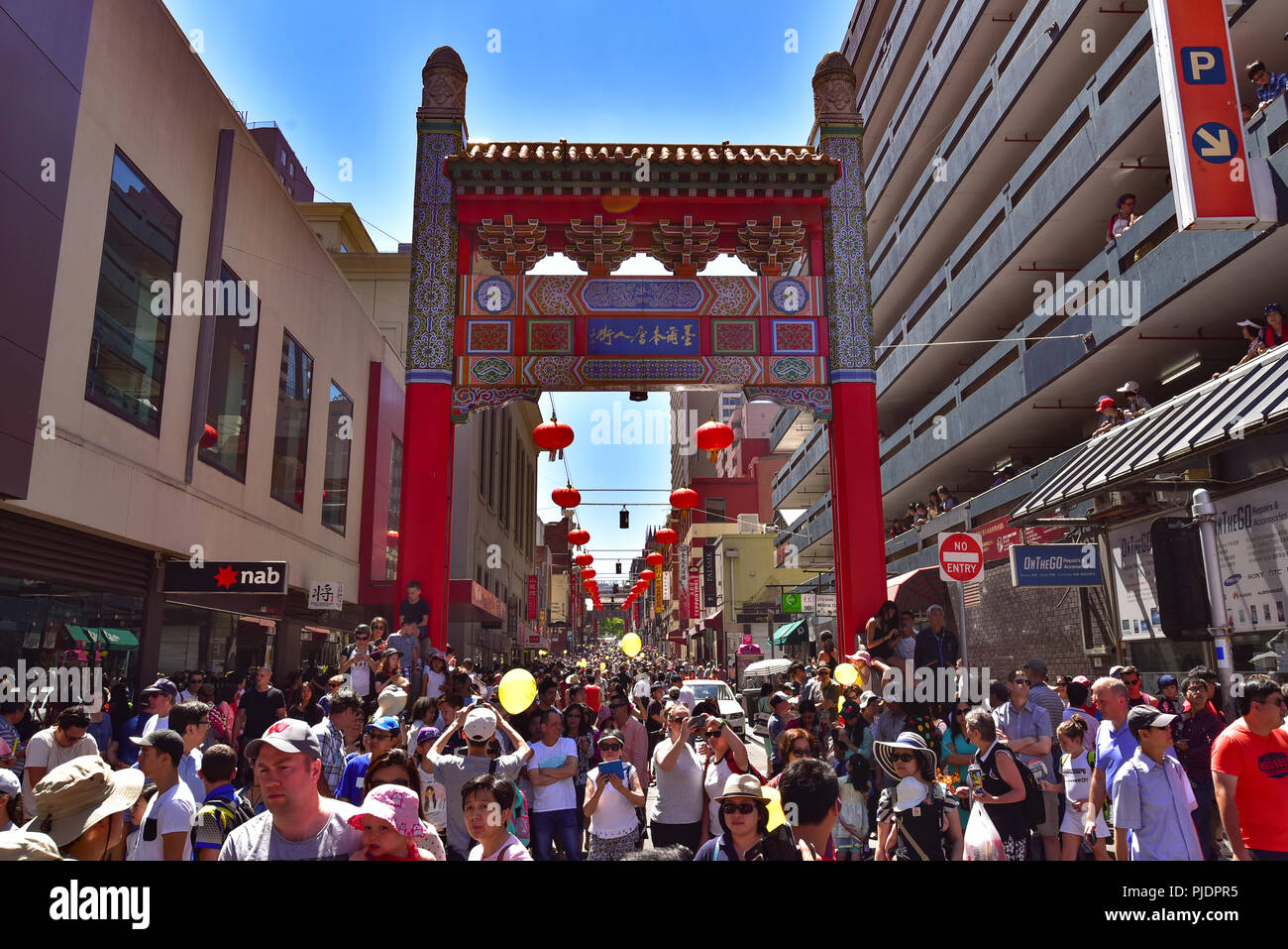 People celebrating Chinese New Year at Chinatown in Melbourne with ...