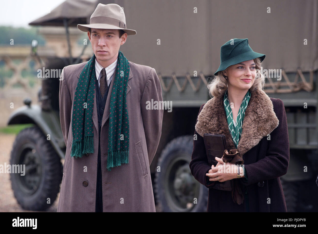GOODBYE CHRISTOPHER ROBIN, from left: Domhnall Gleeson, Margot Robbie ...