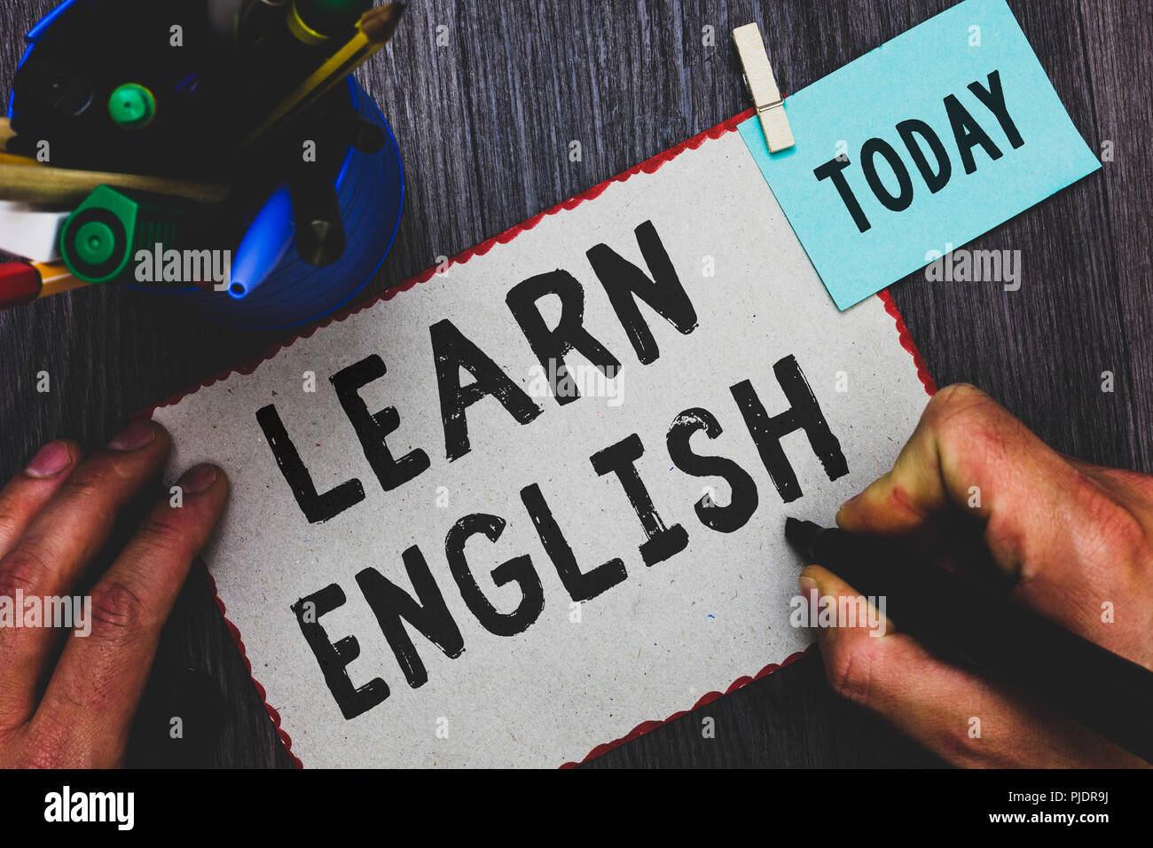 Conceptual hand writing showing Learn English. Business photo text ...