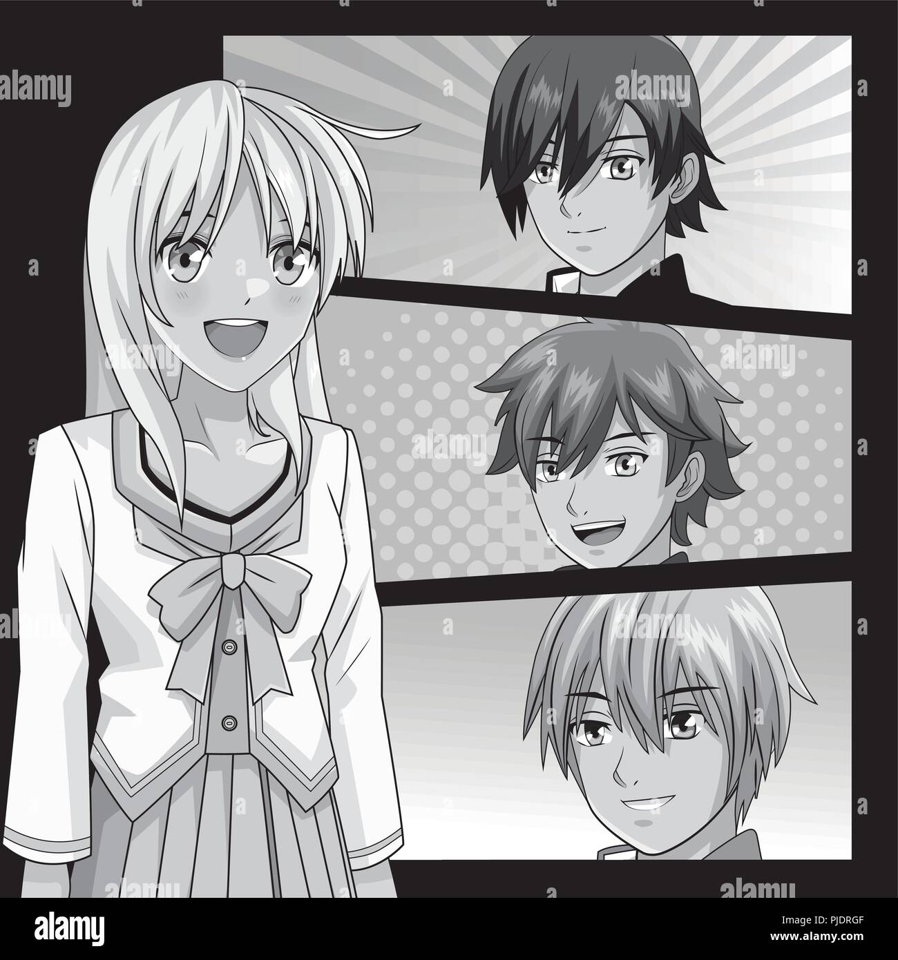 Young manga faces cartoons Stock Vector Image & Art - Alamy