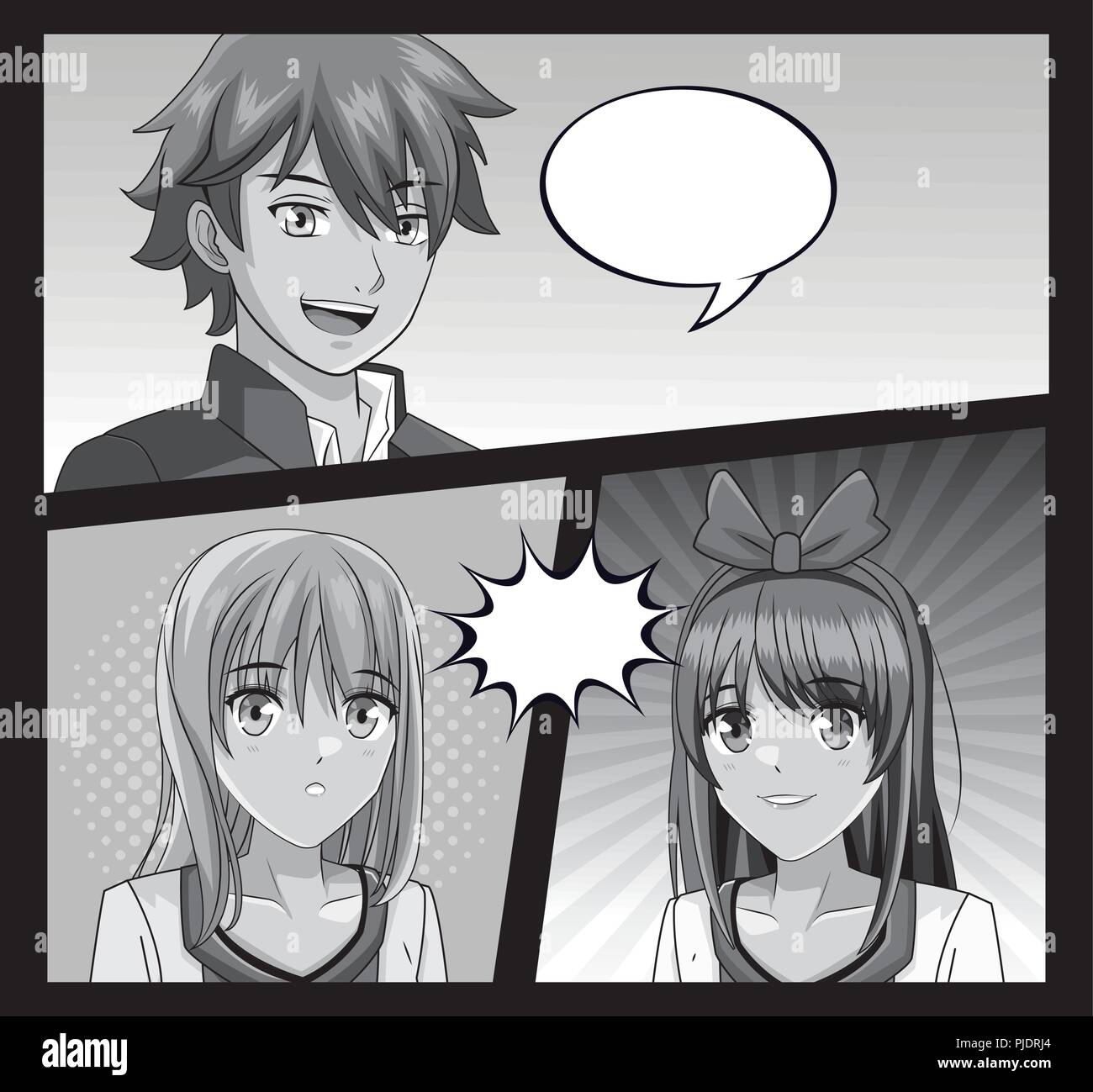 Young manga faces cartoons Stock Vector Image & Art - Alamy