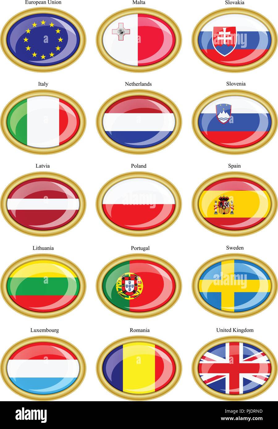 Set of icons. Flags of the European Union Stock Vector Image & Art - Alamy