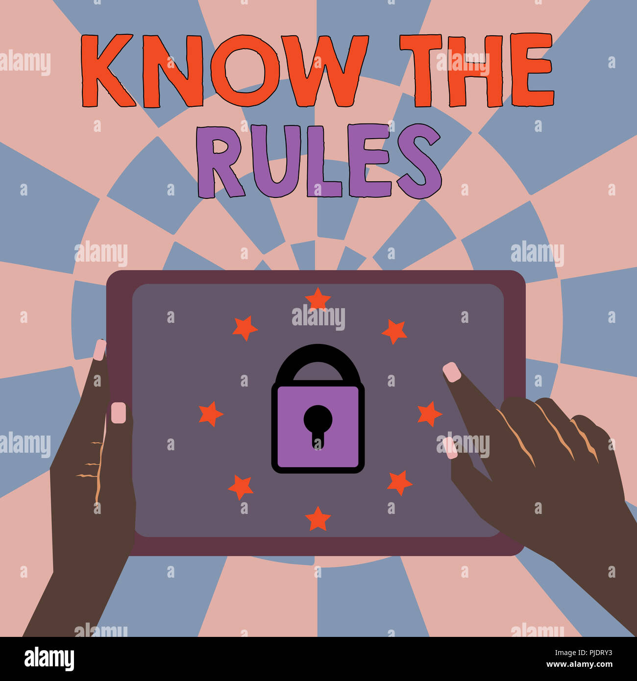 Text sign showing Know The Rules. Conceptual photo Learn the accepted ...