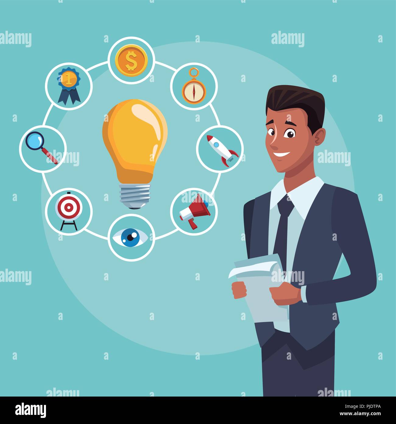 Compass businessman Stock Vector Images - Alamy