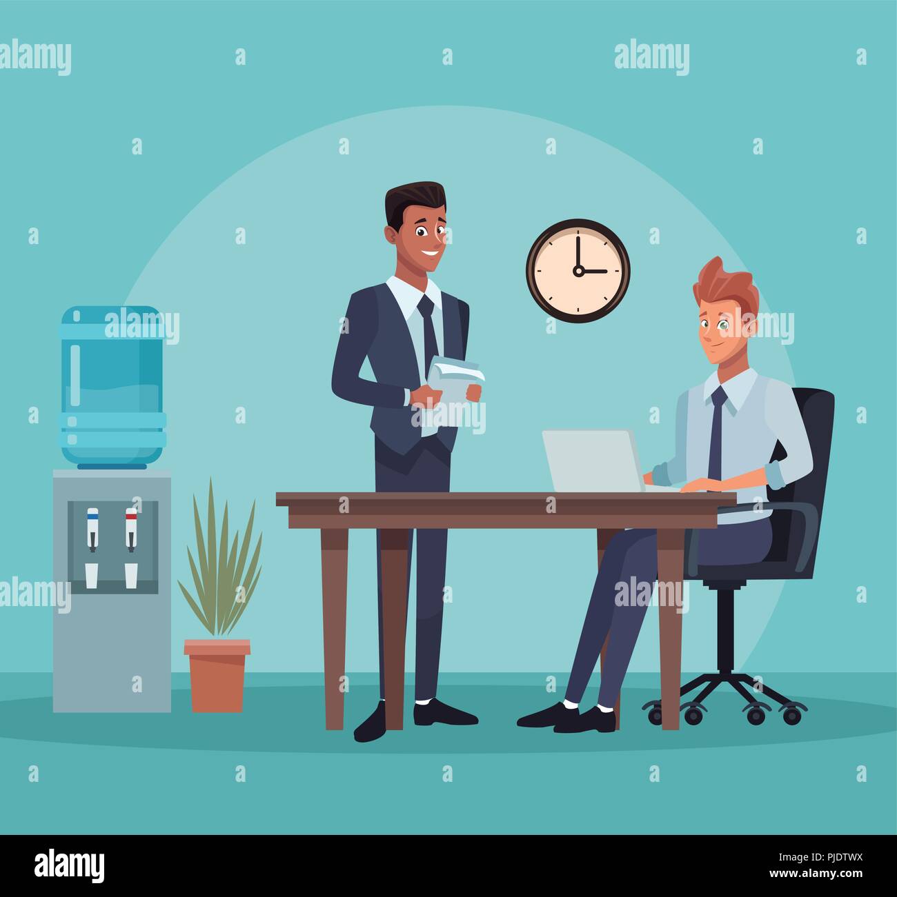 At the office cartoons Stock Vector Images - Alamy