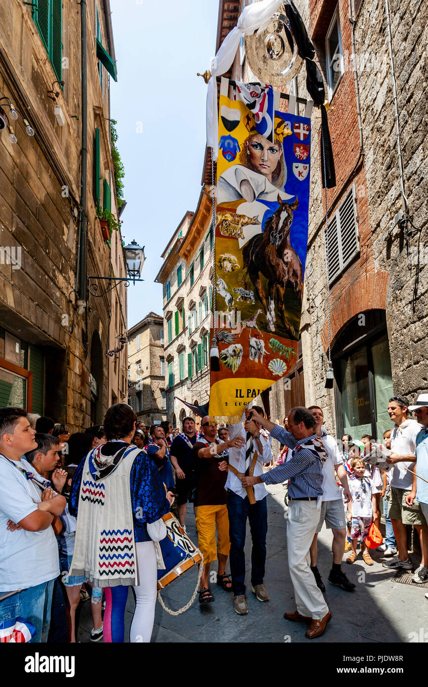 Members Of The Victorious Istrice (Porcupine) Contrada Parade Their ...