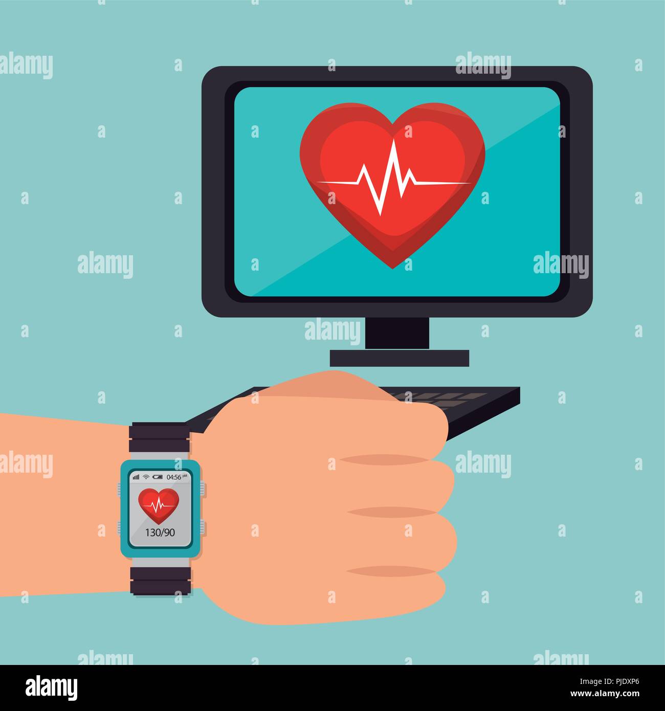 smartwatch with healthy lifestyle icons Stock Vector Image & Art - Alamy