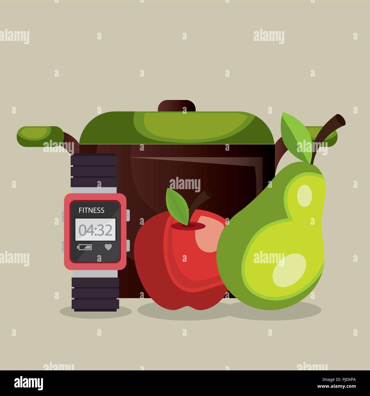 smartwatch with healthy lifestyle icons Stock Vector Image & Art - Alamy