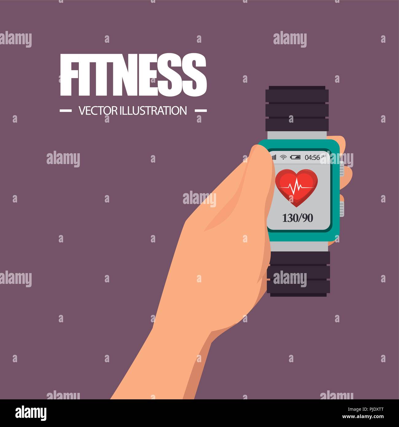 smartwatch with healthy lifestyle icons Stock Vector Image & Art - Alamy