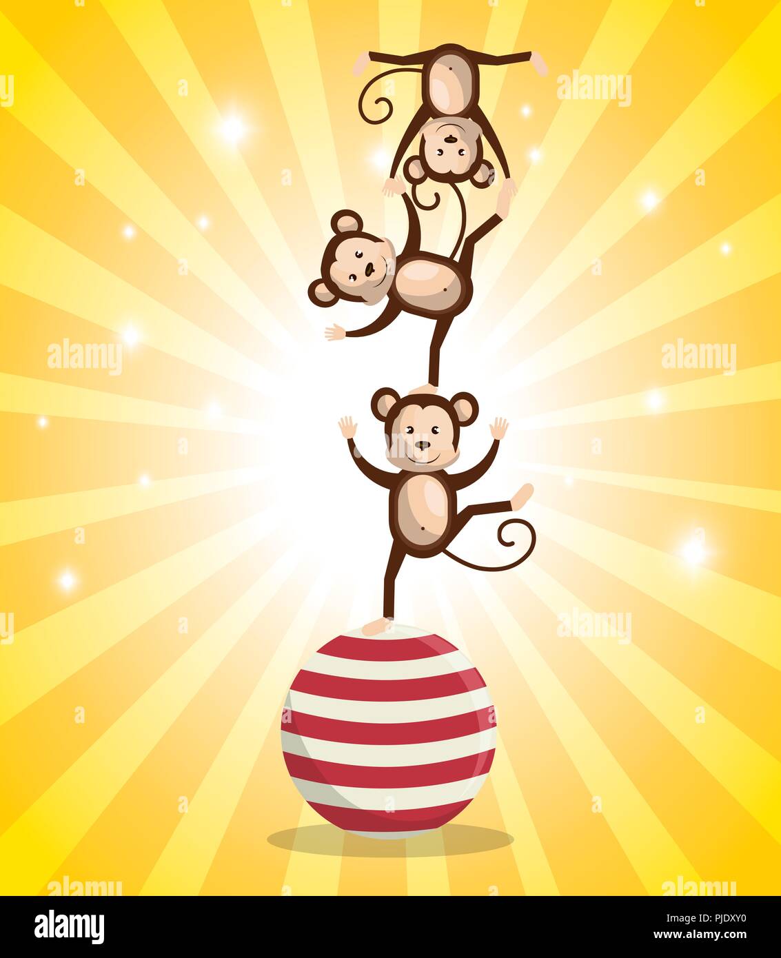 monkeys circus show icons Stock Vector Image & Art - Alamy