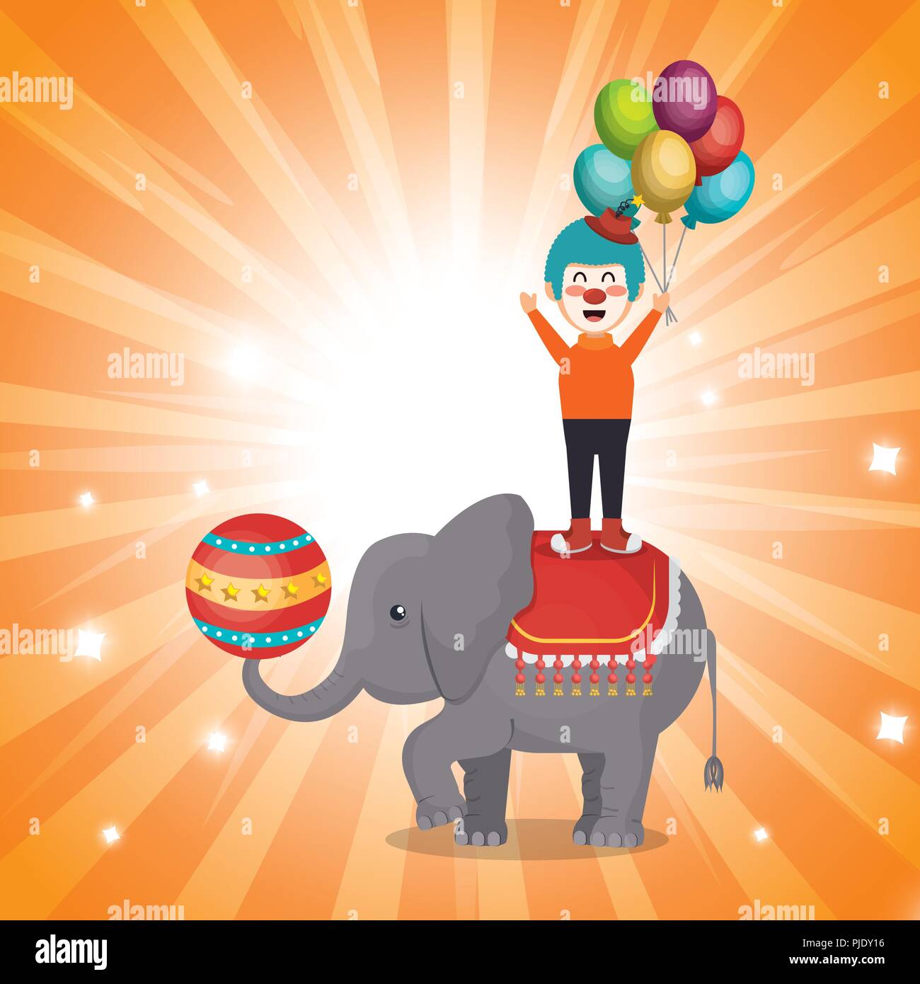 elephant and clown circus show Stock Vector Image & Art - Alamy