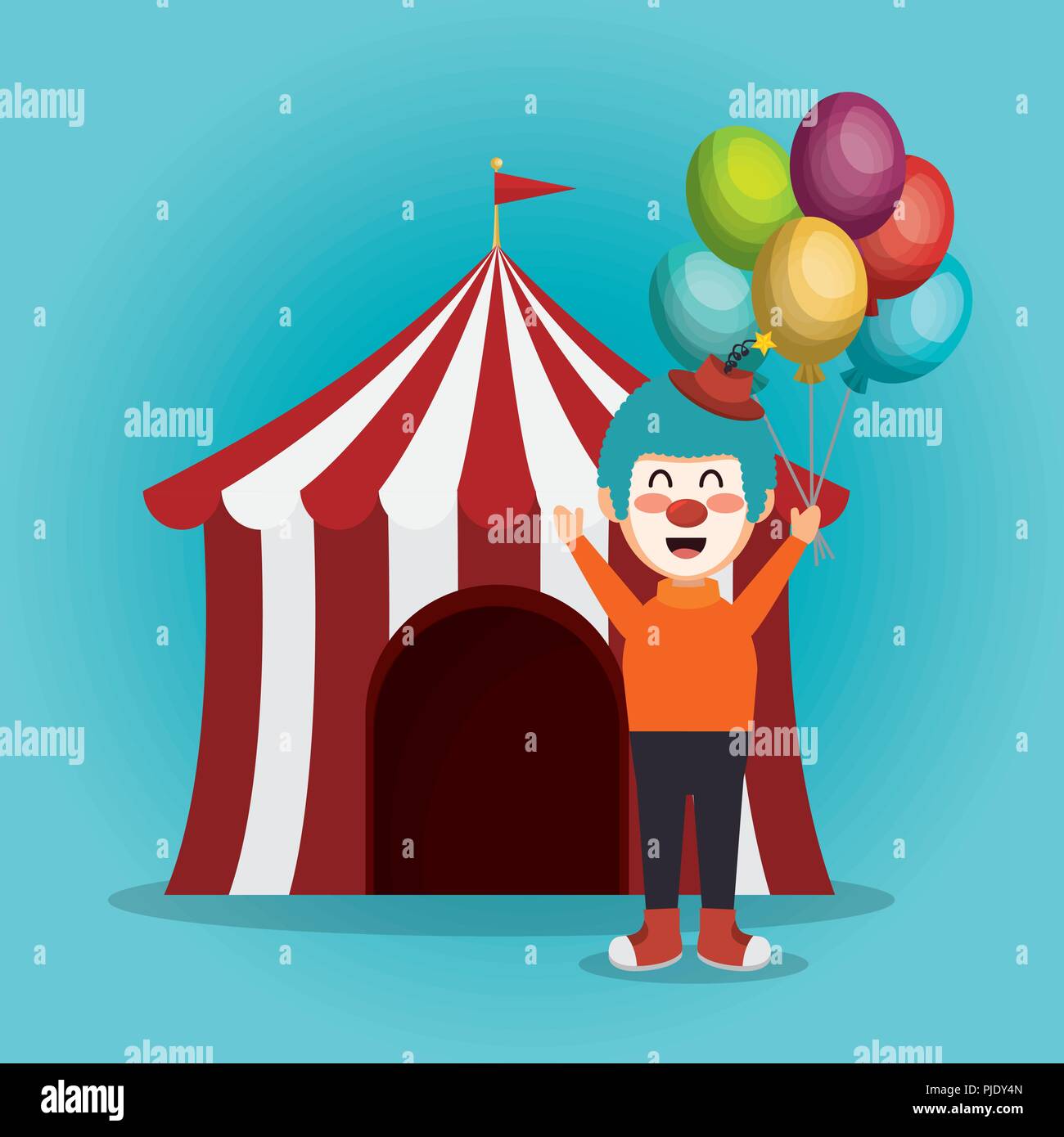 tent circus with clown Stock Vector Image & Art - Alamy