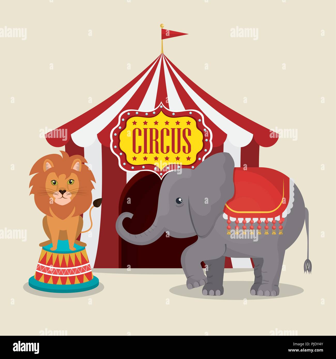 elephant and lion circus show Stock Vector Image & Art - Alamy