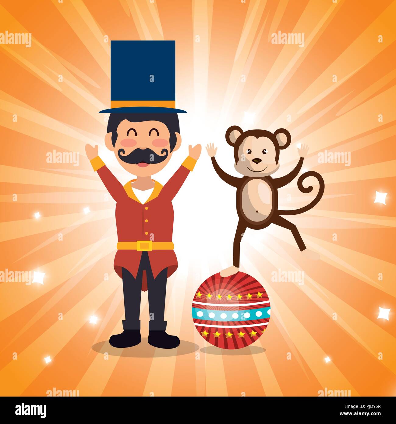 circus presenter with monkey Stock Vector Image & Art - Alamy