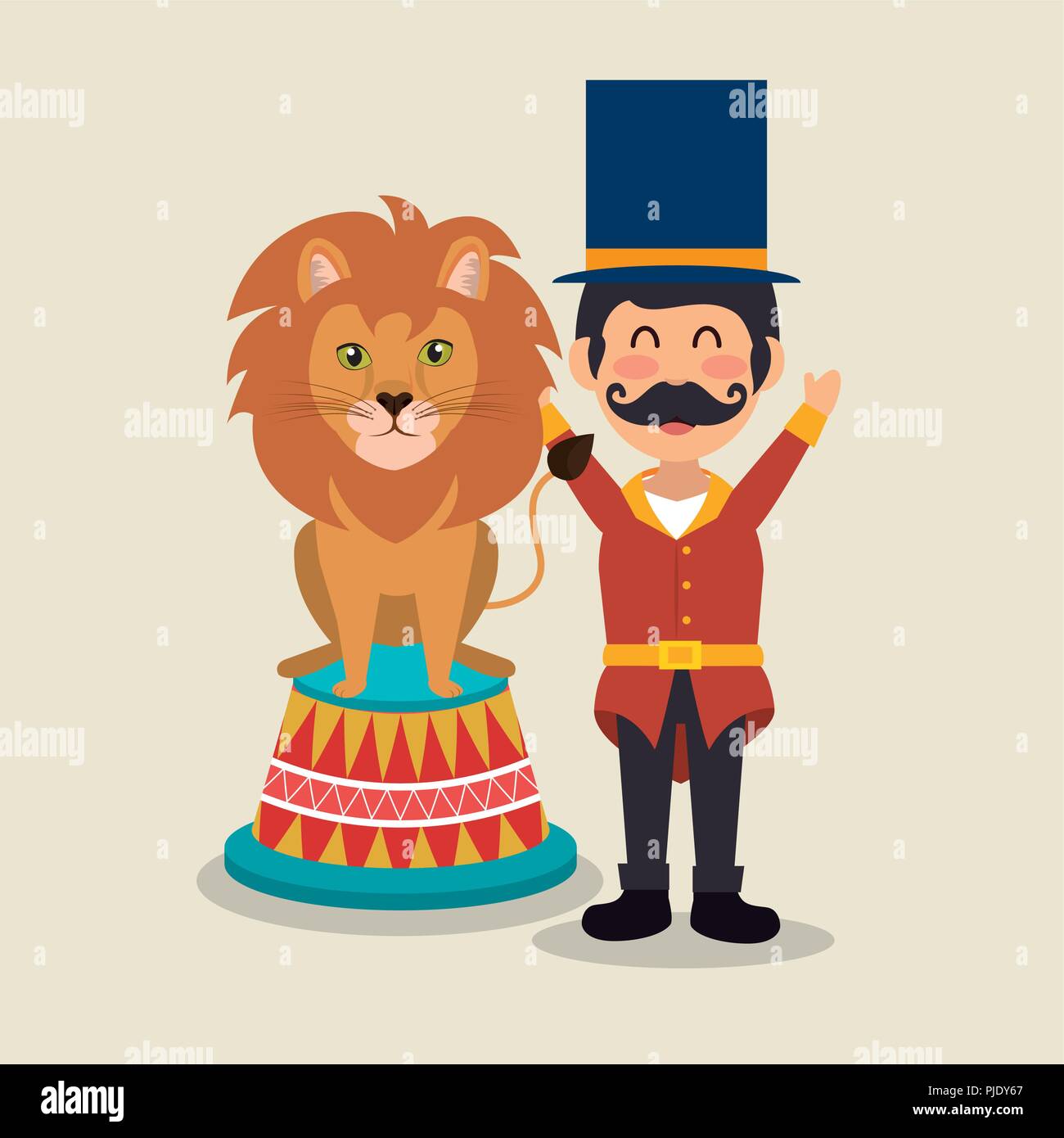 circus presenter with lion Stock Vector Image & Art - Alamy