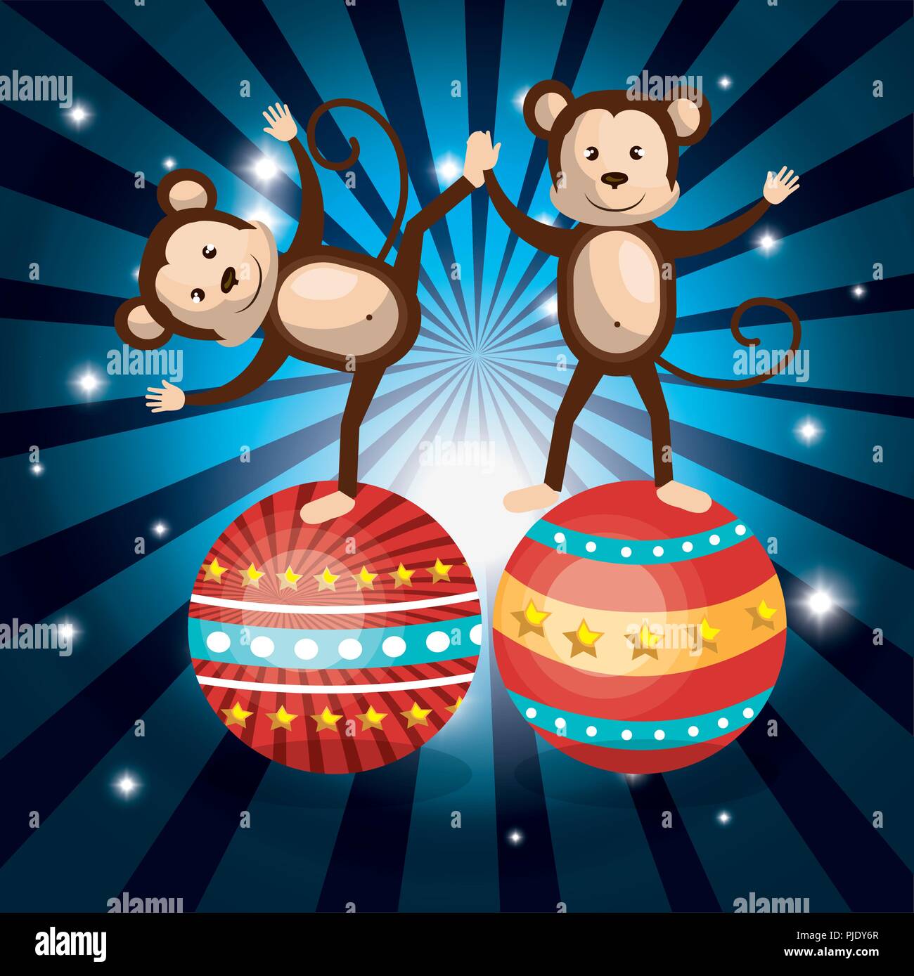 monkeys circus show icons Stock Vector Image & Art - Alamy