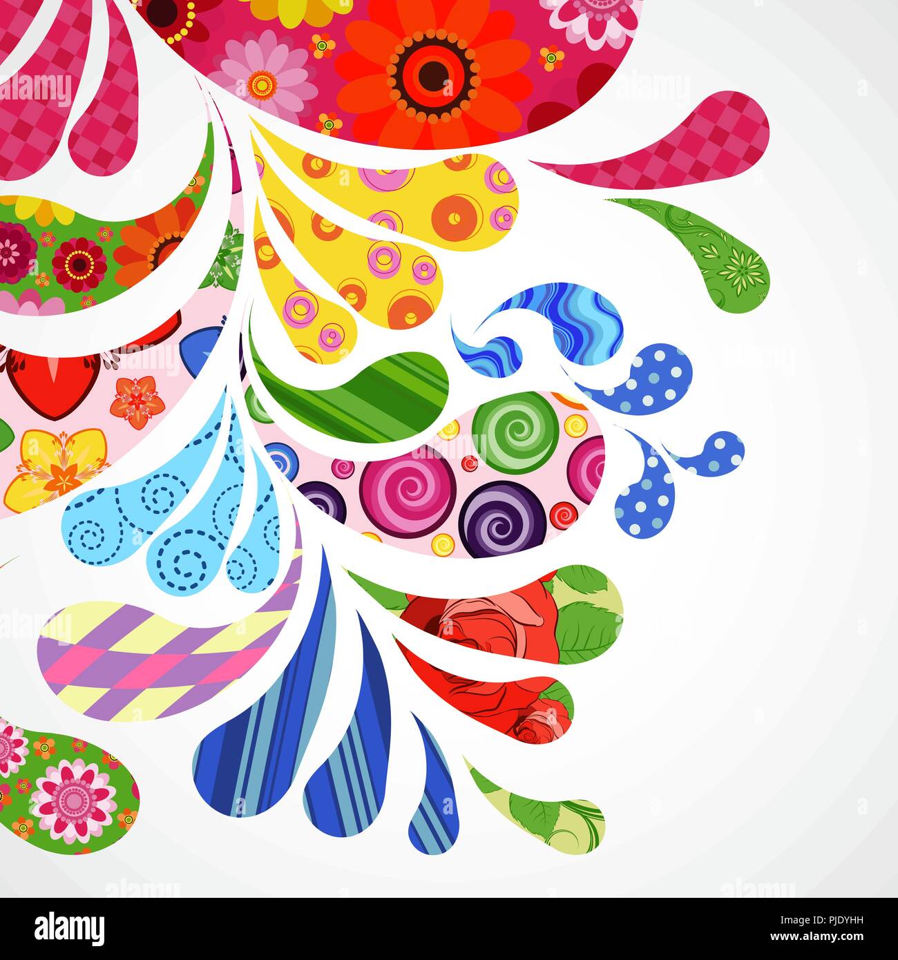 Splash of floral and ornamental drops background Stock Vector Image ...