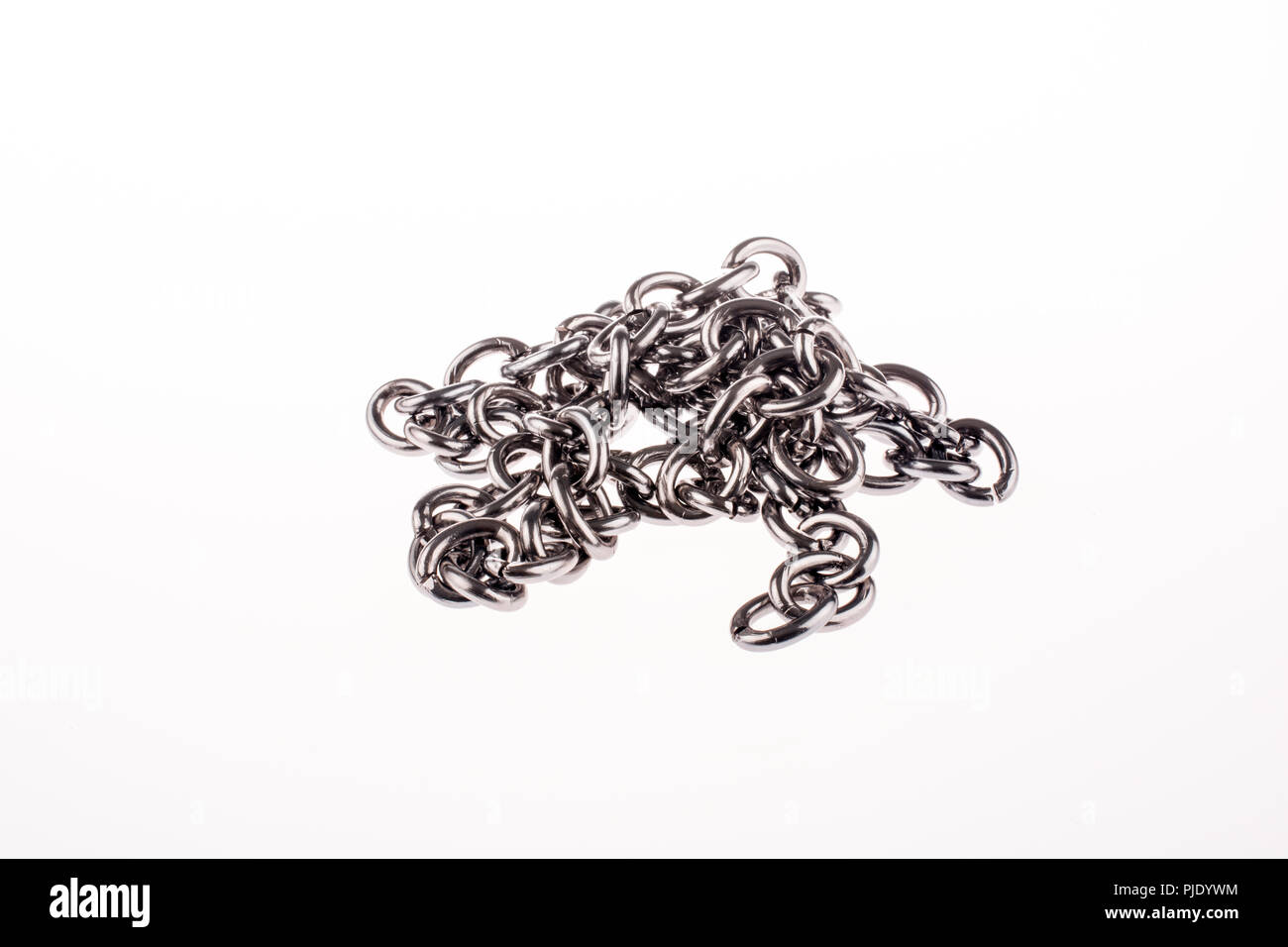 metal chain on white background Stock Photo - Alamy