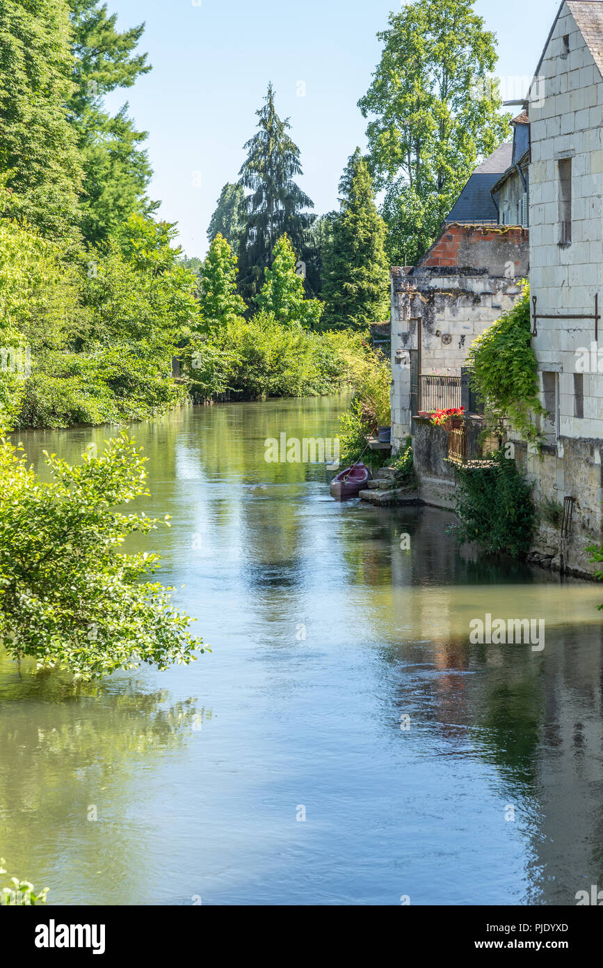 The river Indre, Loches Stock Photo - Alamy
