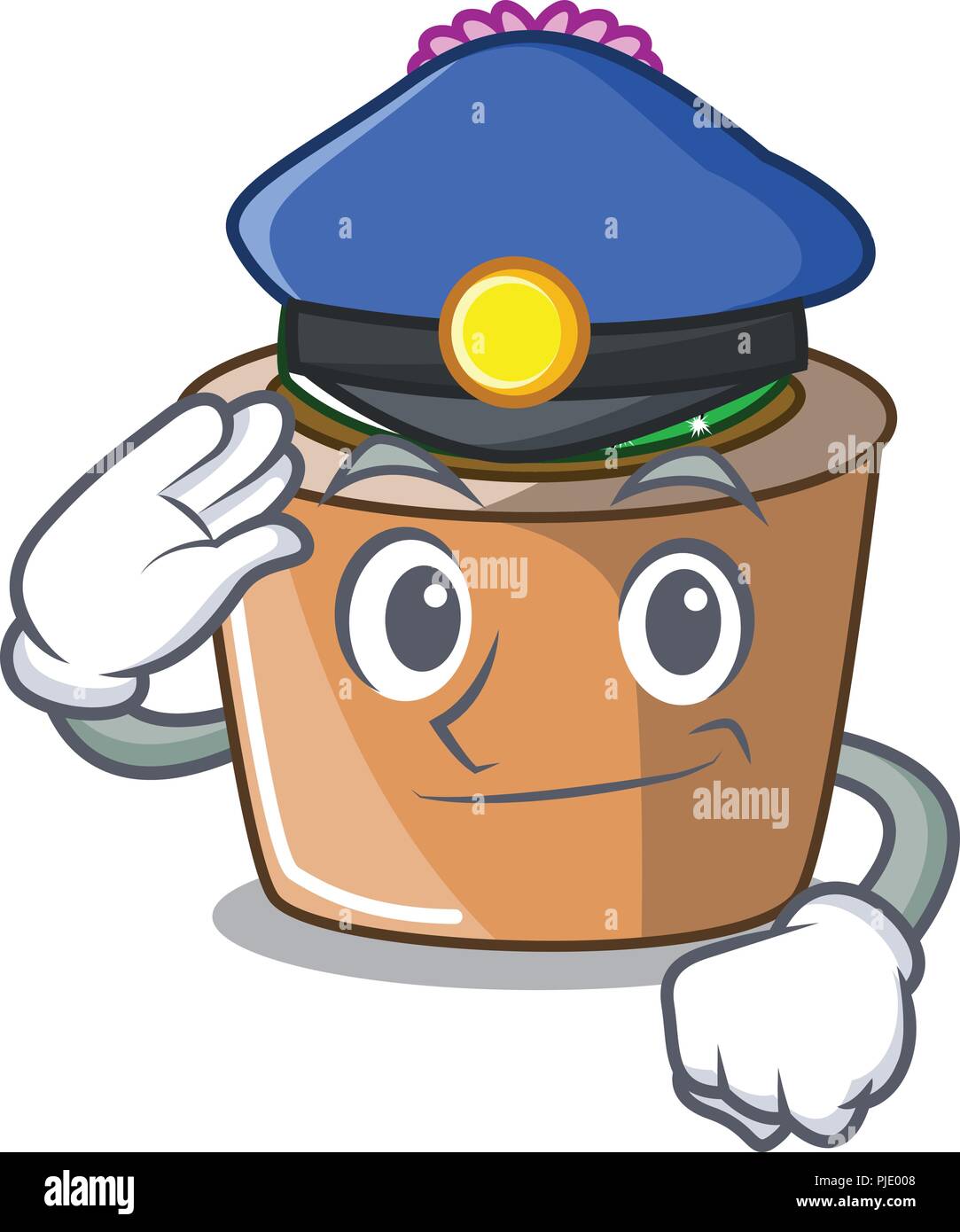 Police character cartoon flower of star cactus Stock Vector Image & Art ...