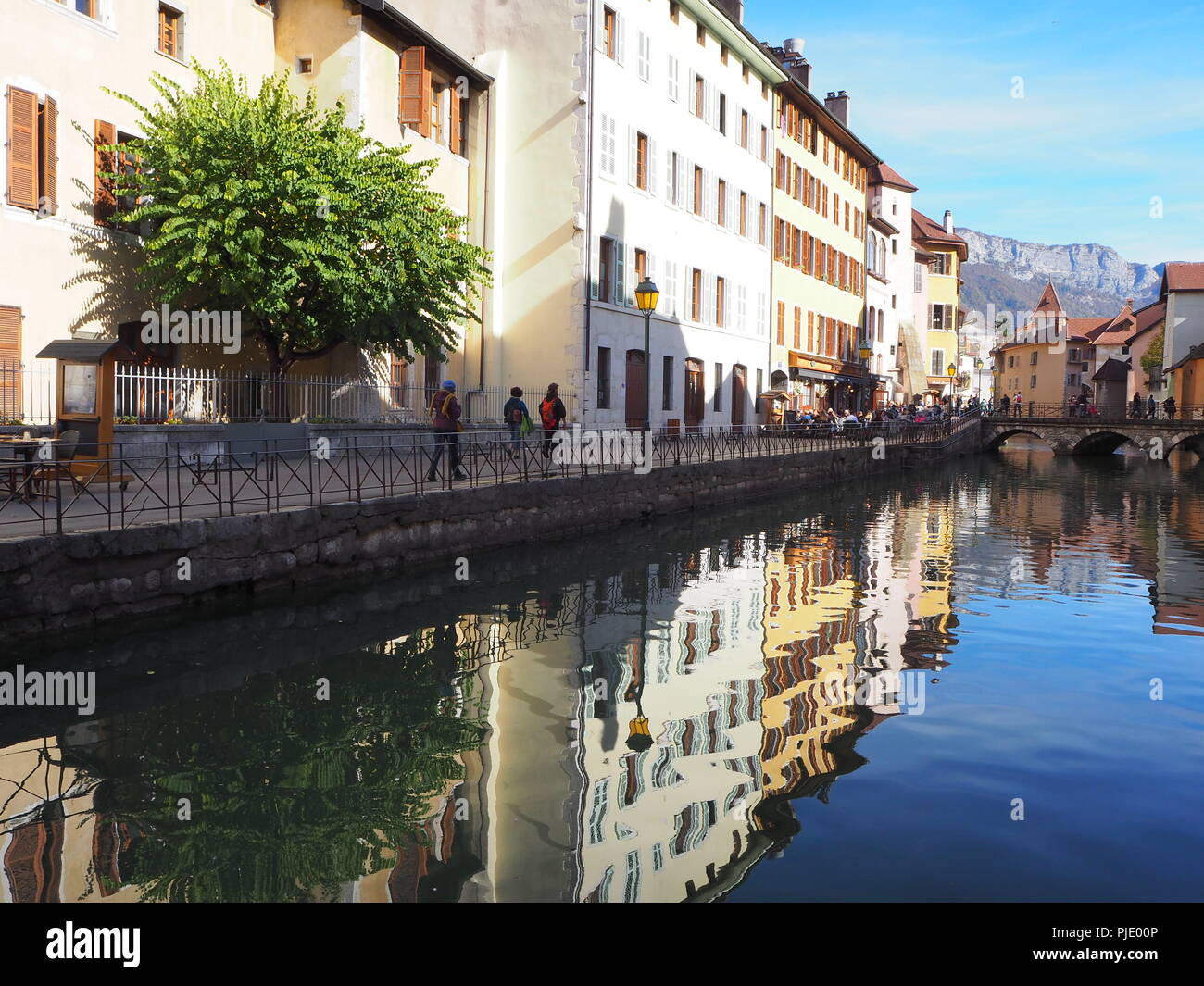Buildings Reflected in the river at Annecy, France Stock Photo - Alamy