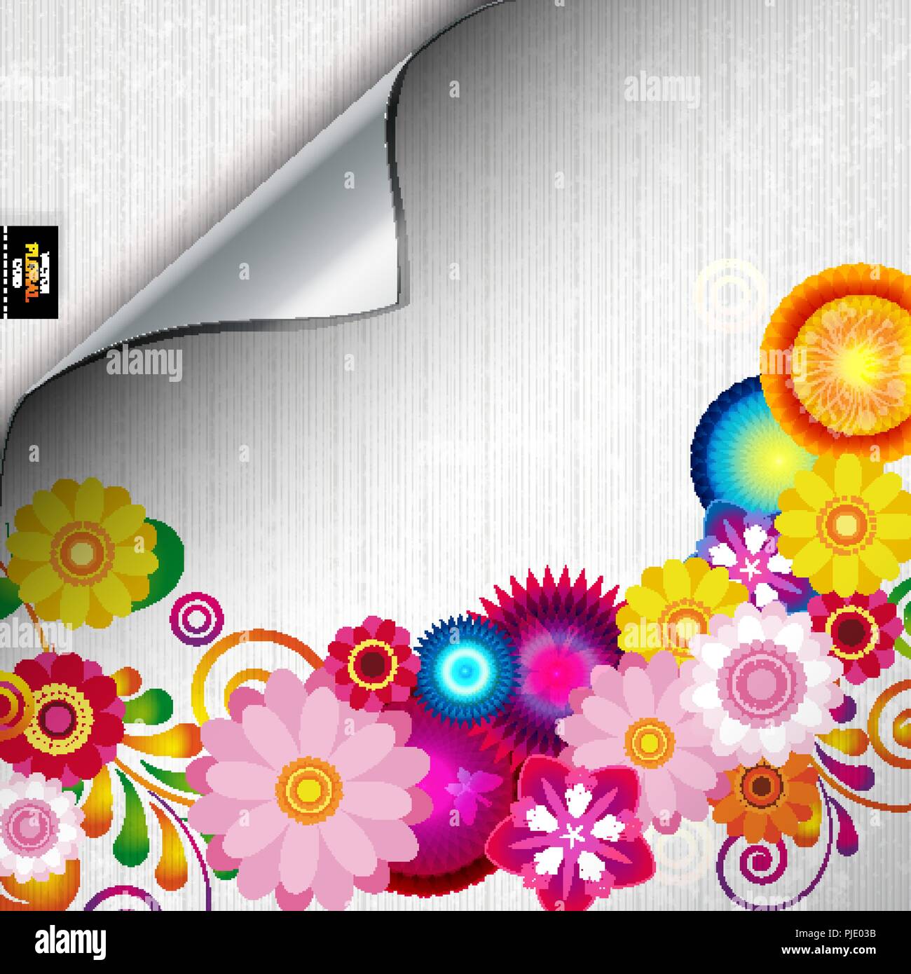 Torn floral background for gift design. Bright decor with abstract ...