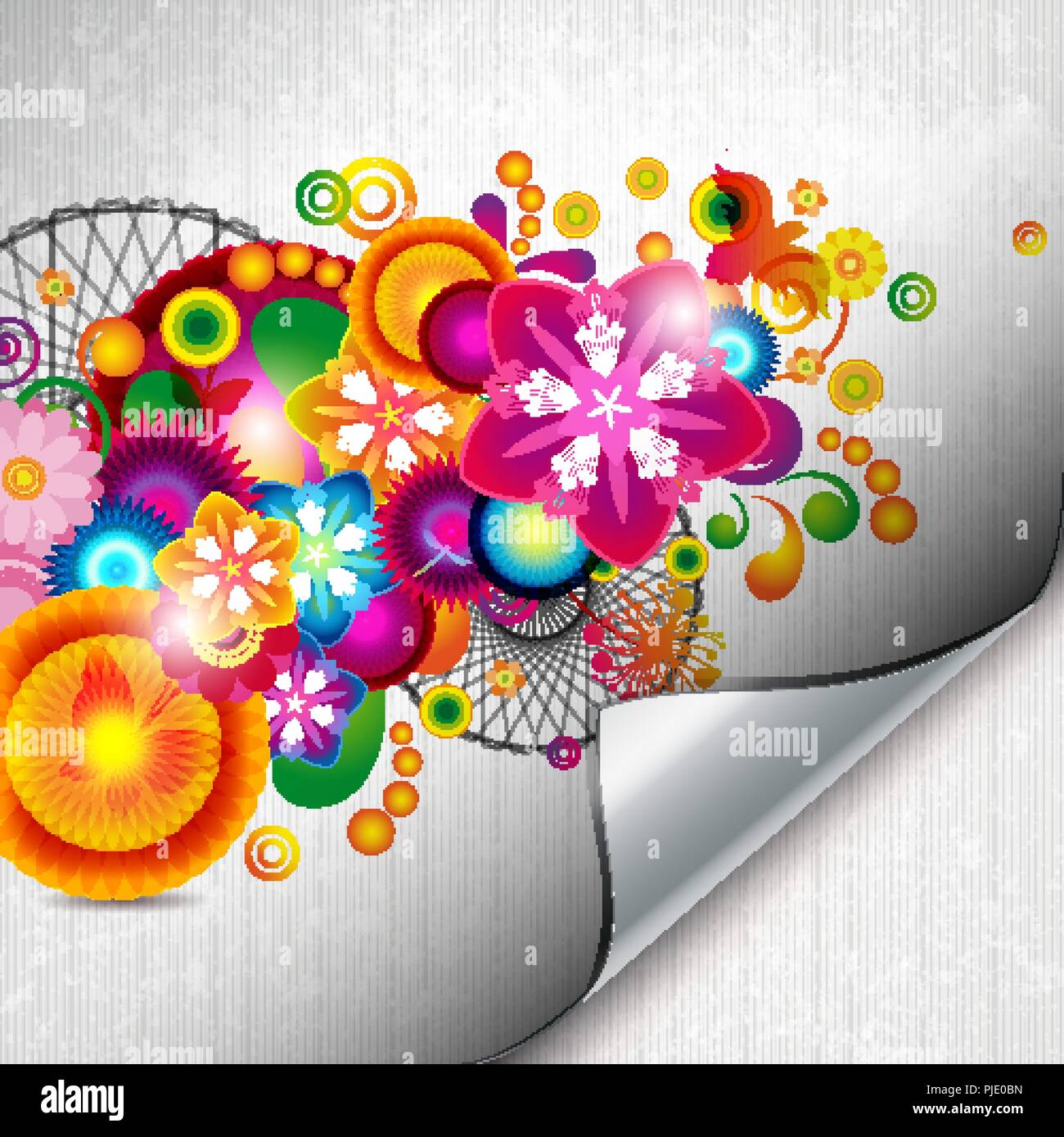 Torn floral background for gift design. Bright decor with abstract ...