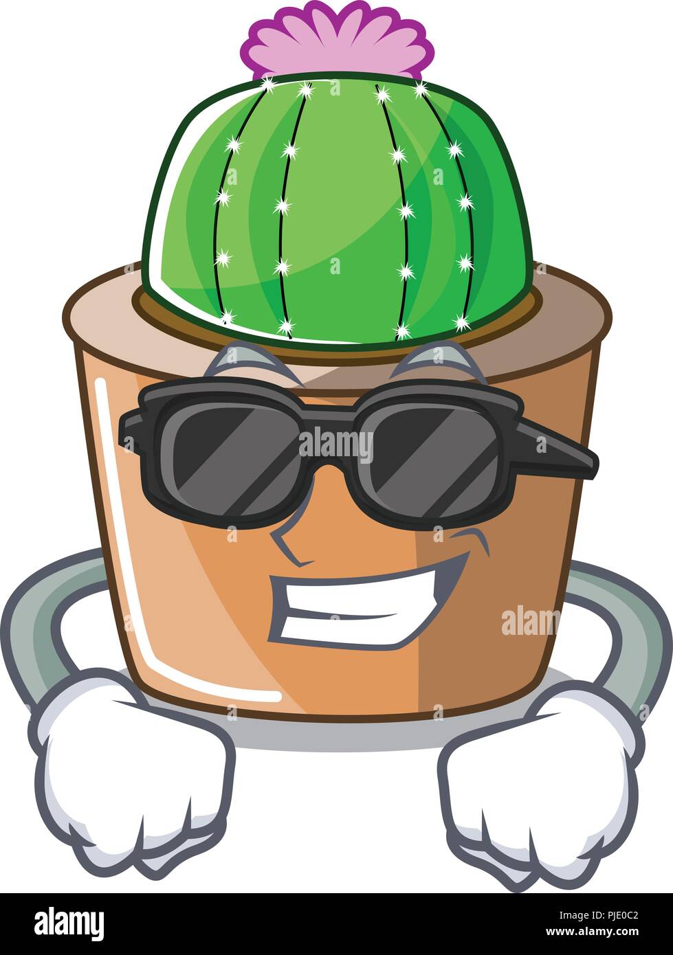 Super cool cartoon star cactus plants at cactus farm Stock Vector Image ...