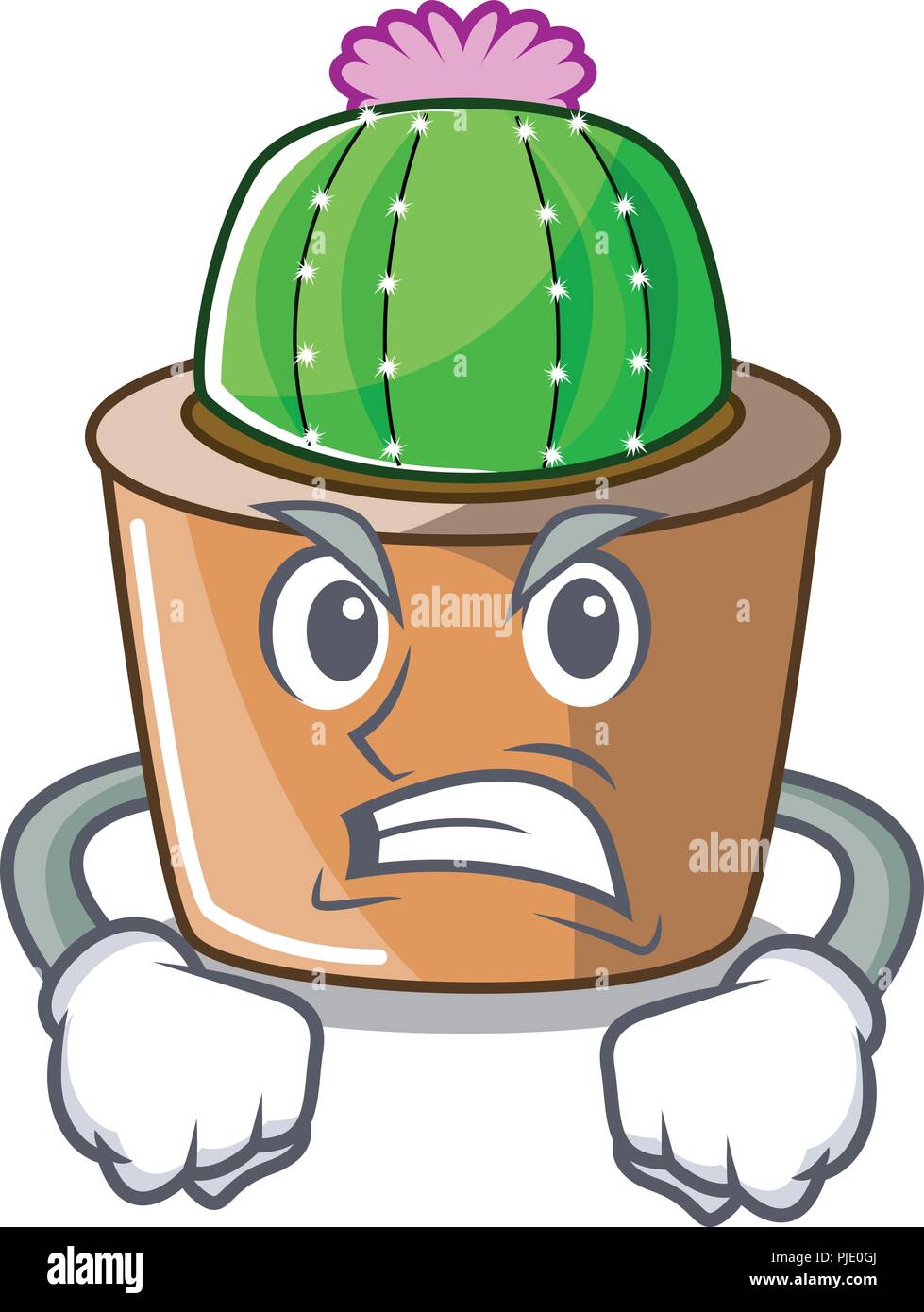 Angry cartoon star cactus in flower pot Stock Vector Image & Art - Alamy