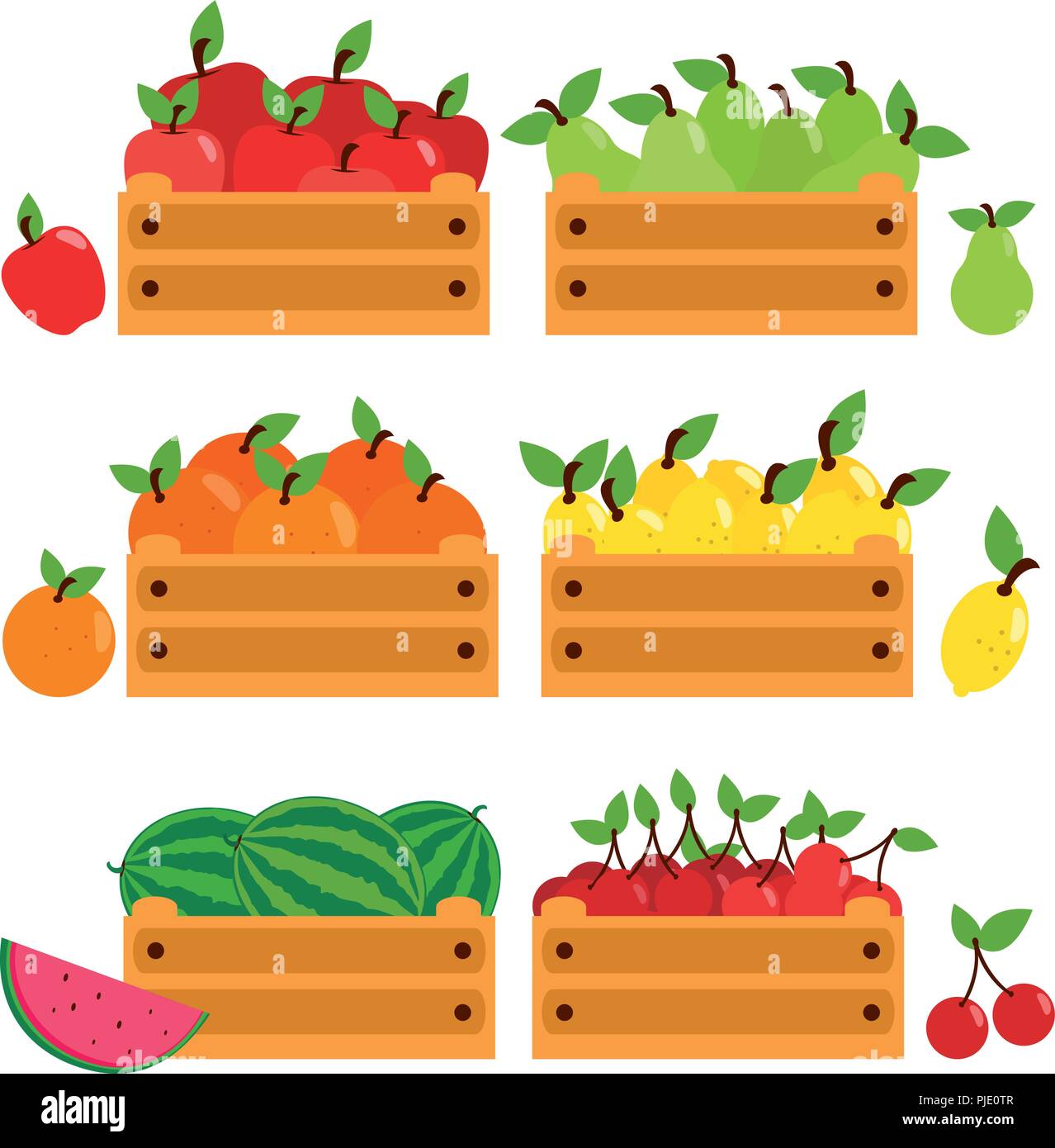 Fruit fruits crates Stock Vector Images - Alamy