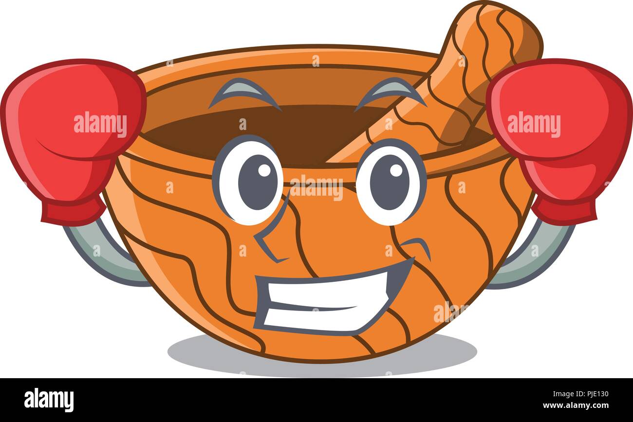 Boxing handmade wooden mortar isolated on cartoon Stock Vector Image ...