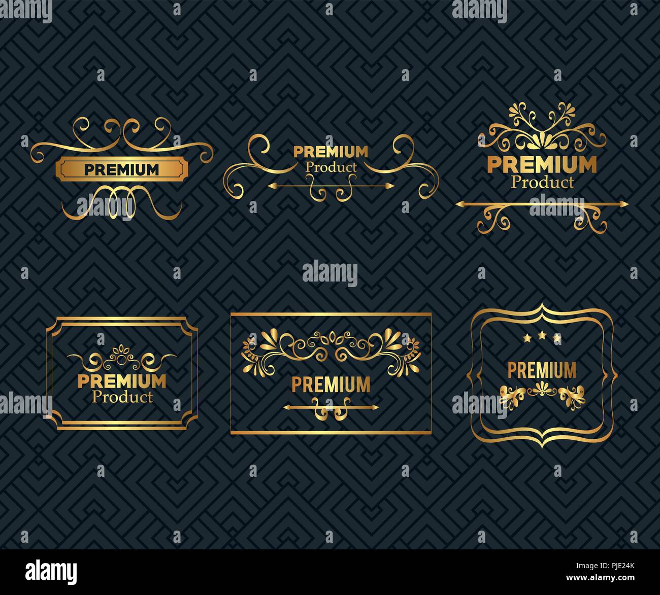 set premium quality golden frames Stock Vector Image & Art - Alamy