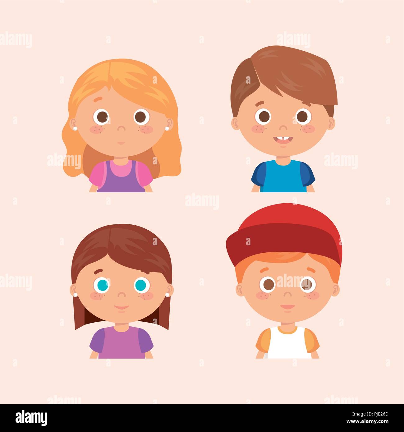 group of little kids characters Stock Vector Image & Art - Alamy