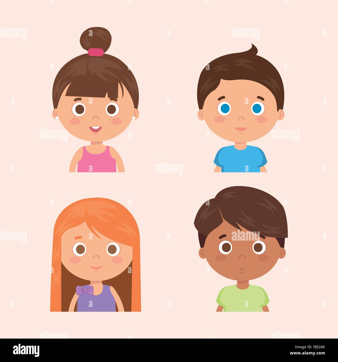 group of little kids characters Stock Vector Image & Art - Alamy