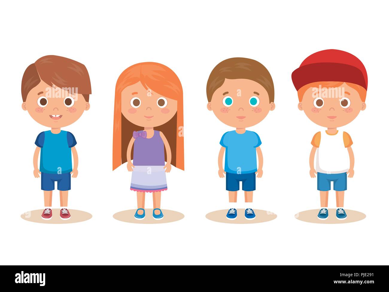 group of little kids characters Stock Vector Image & Art - Alamy