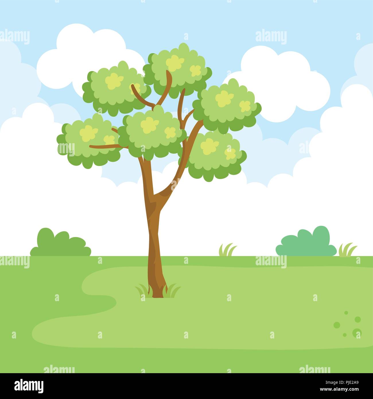 park landscape with tree scene Stock Vector Image & Art - Alamy