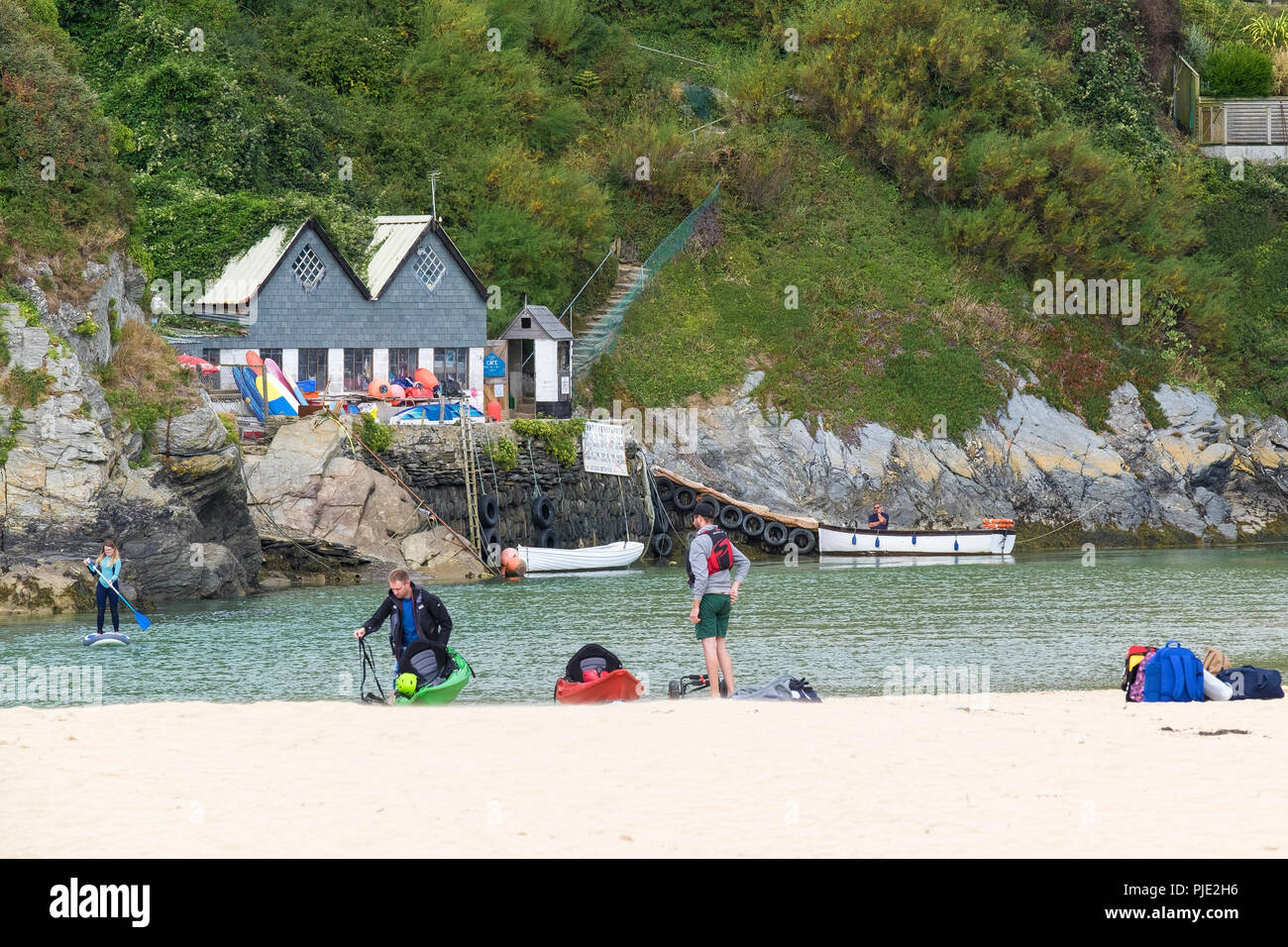 The Fern Pit Ferry on the River Gannel at Crantock in Newquay Cornwall ...