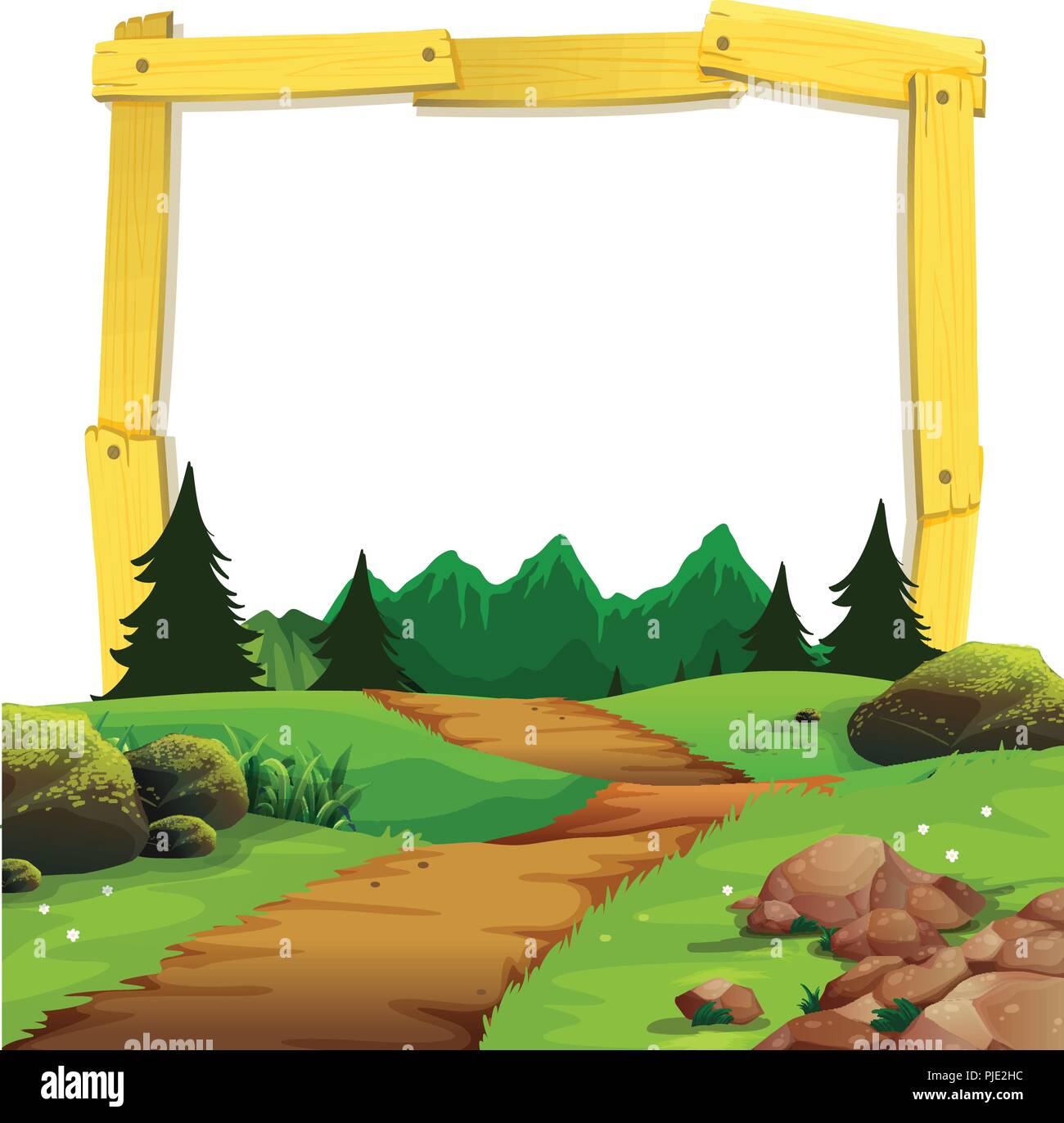 A natural wooden frame illustration Stock Vector Image & Art - Alamy