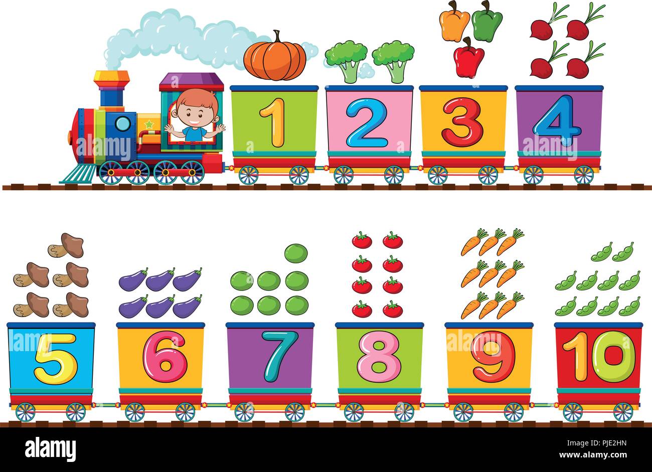 Amout of vegetable and number illustration Stock Vector Image & Art - Alamy